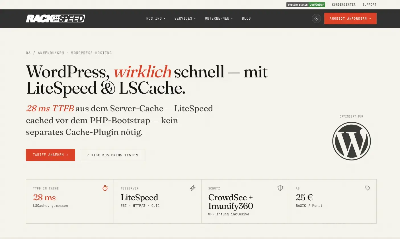 WordPress Hosting Vergleich 2026 • 29 Anbieter geprüft